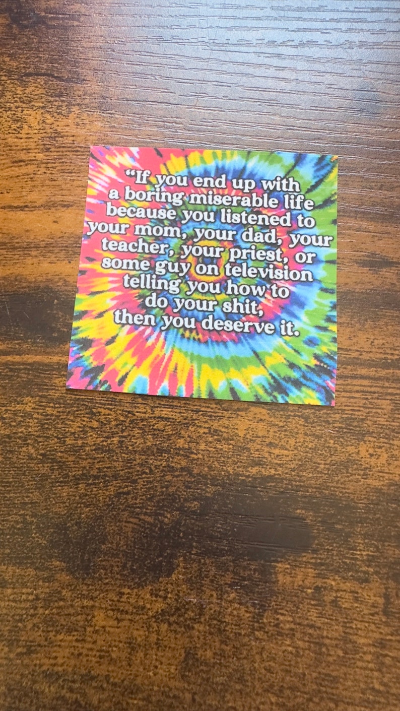 Zappa Quote boring Life Tie Dye Iron on Transfer - Etsy