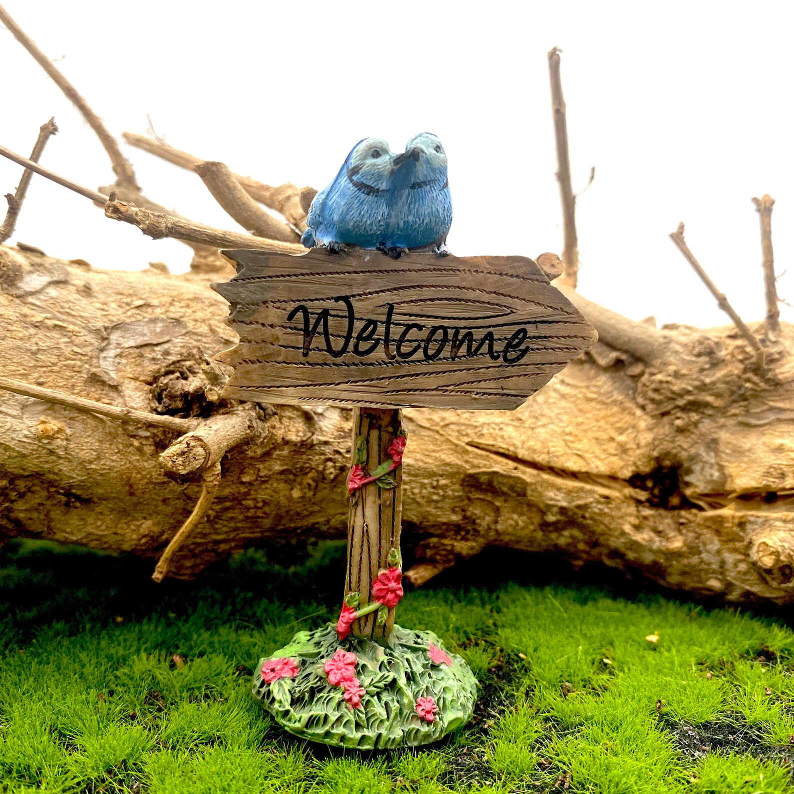 Fairy Garden Blue Birds Welcome Sign - Etsy
