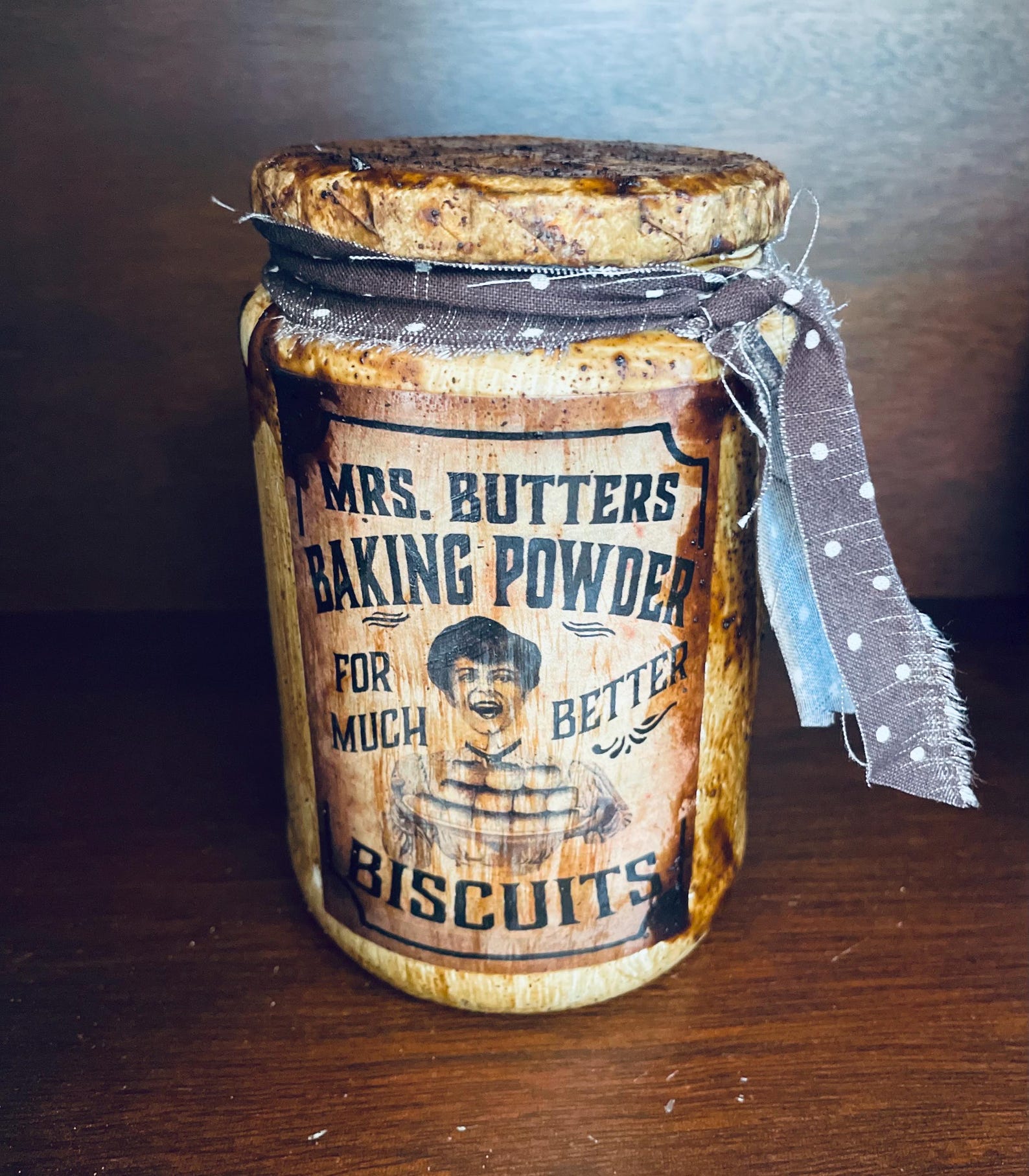Primitive Baking Powder Pantry Jar, Cottage Decor - Etsy