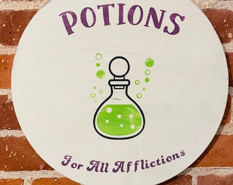 Apothecary Potions, Poisons, Elixirs & Brews Signs. Halloween Kitchen ...