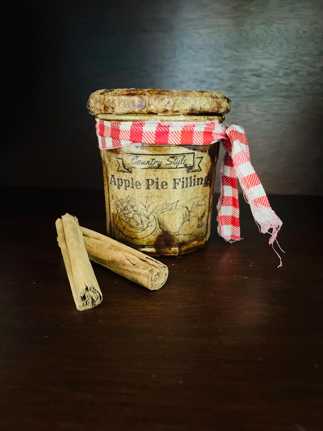 Primitive Apple Pie Filling Pantry Jar, Small, Cottage Decor - Etsy