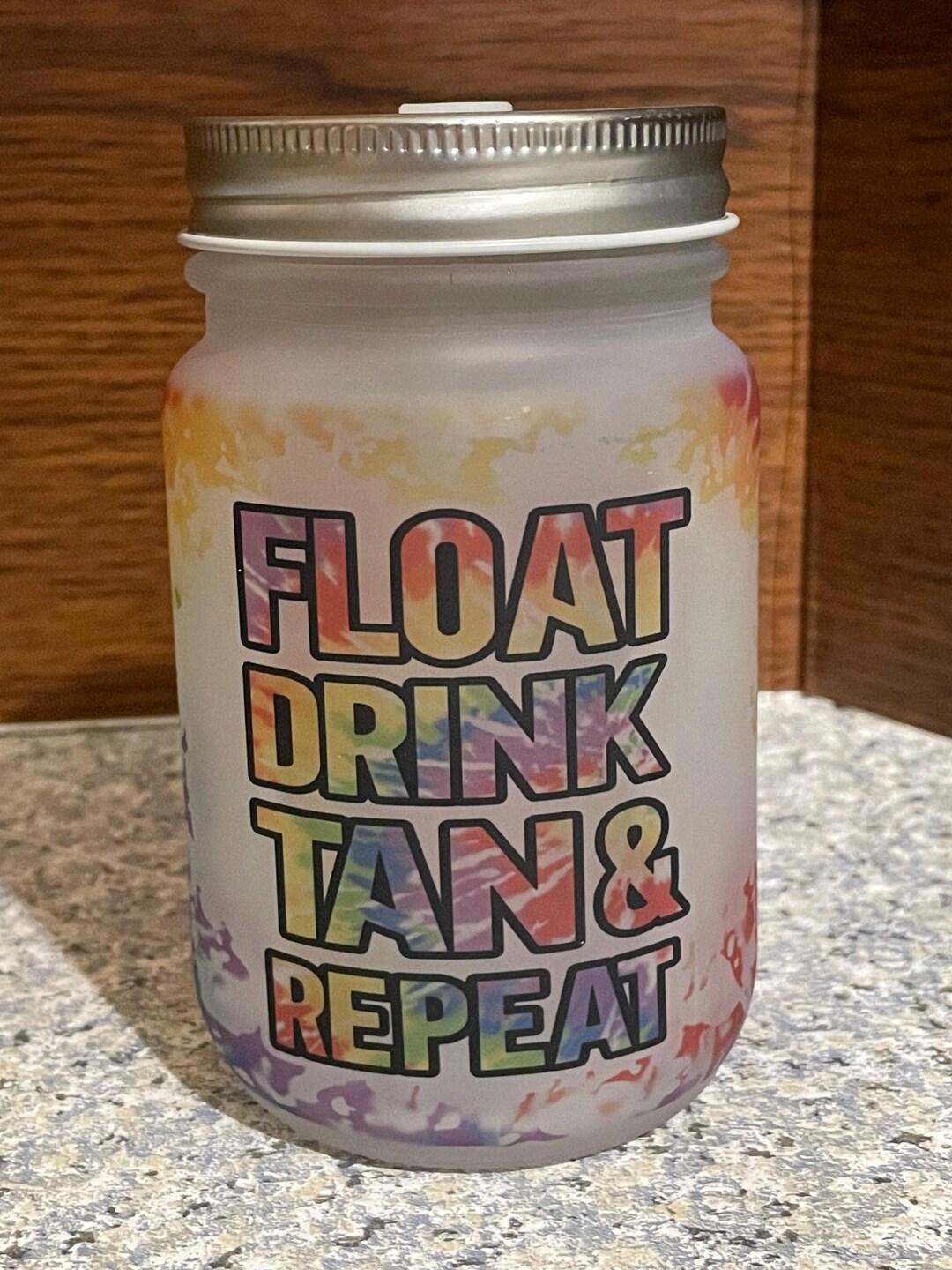 RTS Float, Drink, Tan & Repeat Mason Glass, Sublimation Mason Glass ...