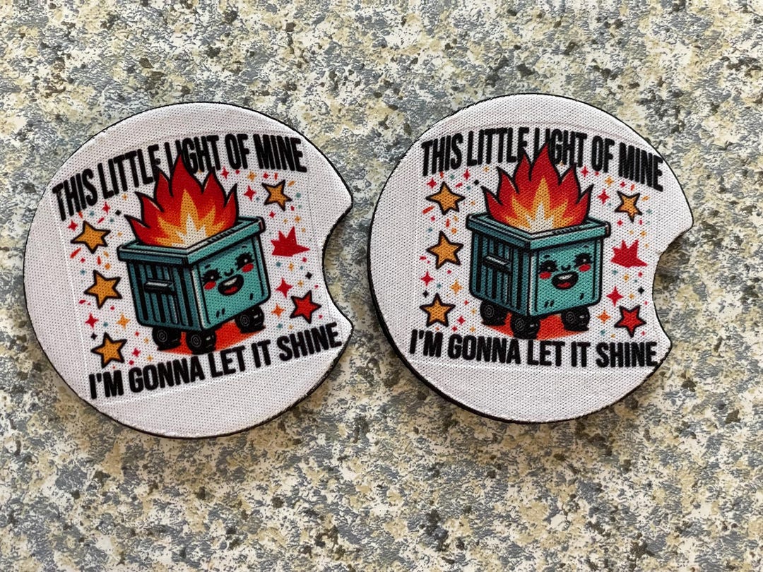 Dumpster Fire Car Coasters, Sublimation Coasters, Truck Coaster - Etsy