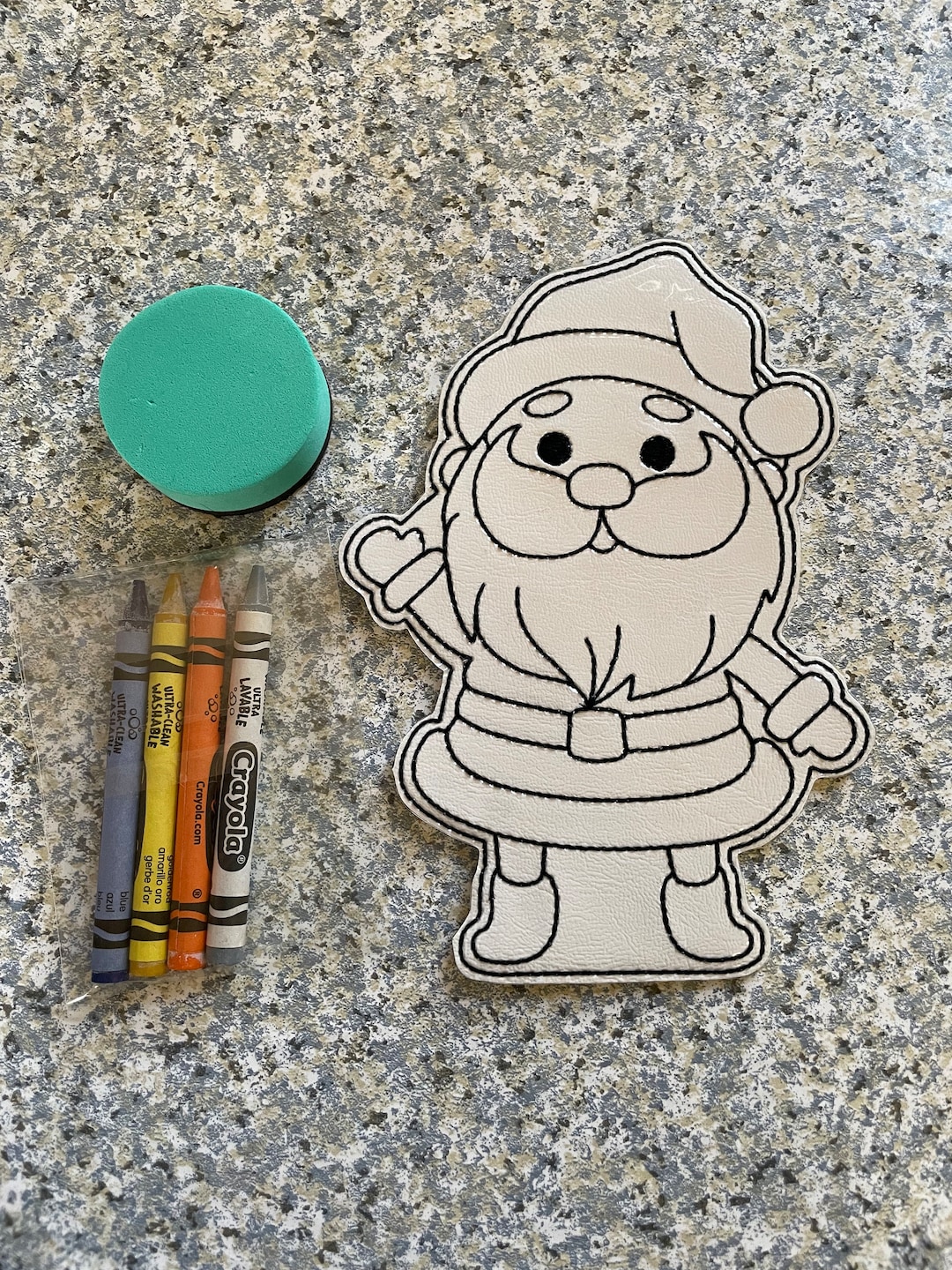 Santa Claus Erasable Coloring Flat Dolls, Reusable Coloring Item ...
