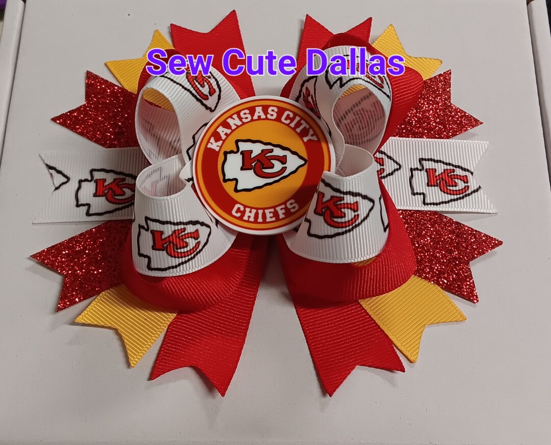 Chiefs Inspired Hair Bow, Kansas City Chiefs Hair Bow, KC Chiefs Red ...