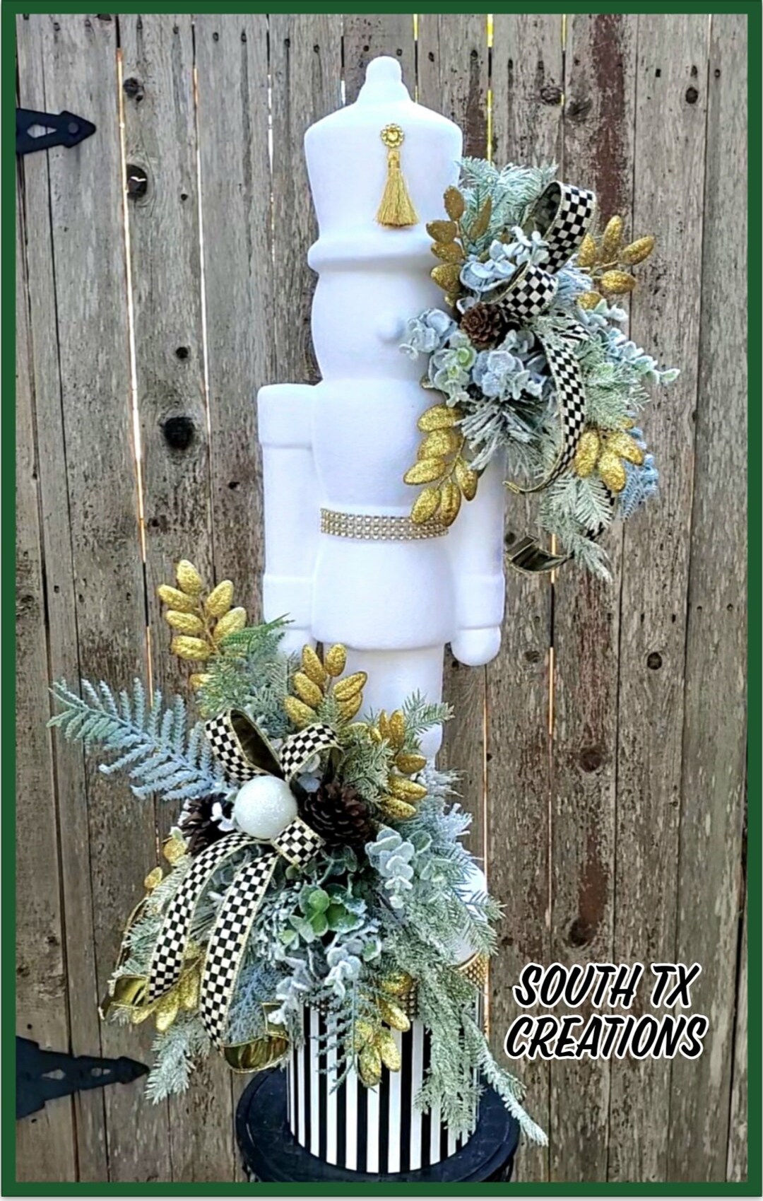 Nutcracker Centerpiece, Flocked Nutcracker, Christmas Nutcracker ...