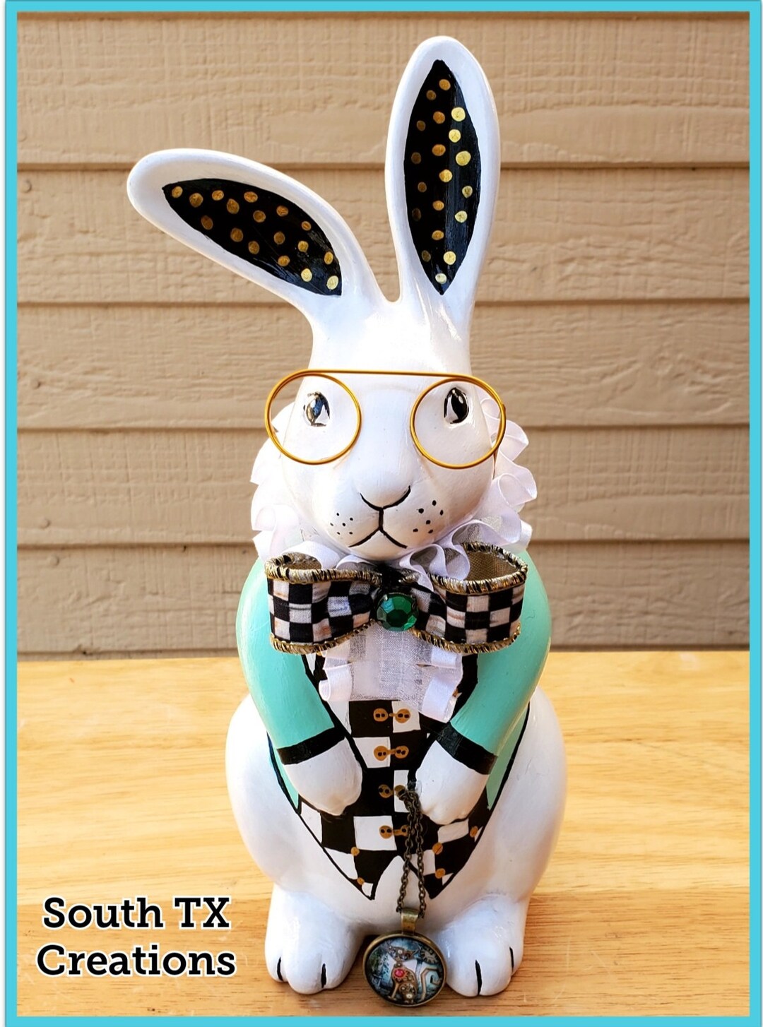 White Rabbit Figurine, Deluxe Dapper Rabbit, English Rabbit, White ...