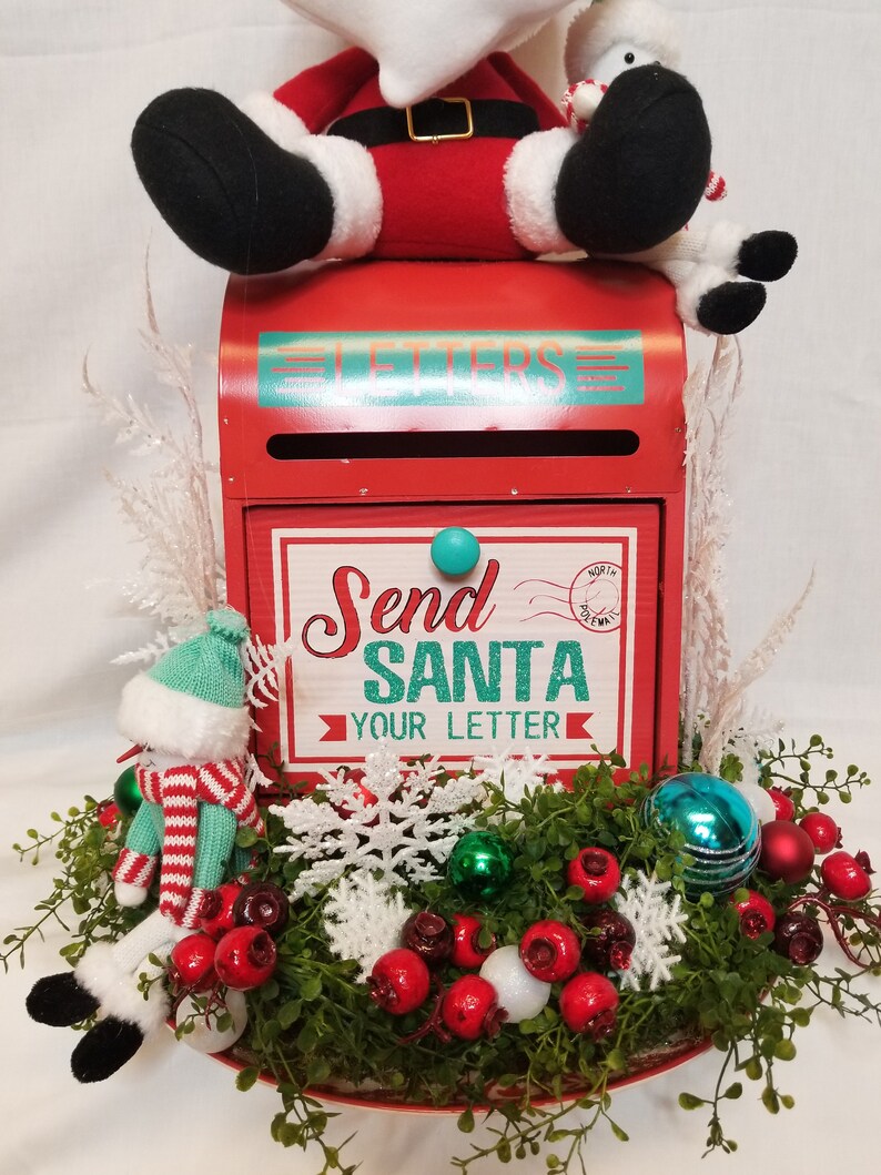 Santa Mailbox Centerpiece Christmas Centerpiece Santa Etsy