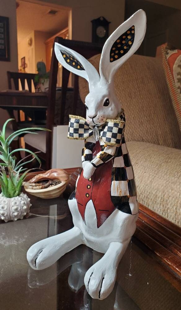 White Rabbit, Alice In Wonderland White Rabbit, Easter Rabbit,Hand ...