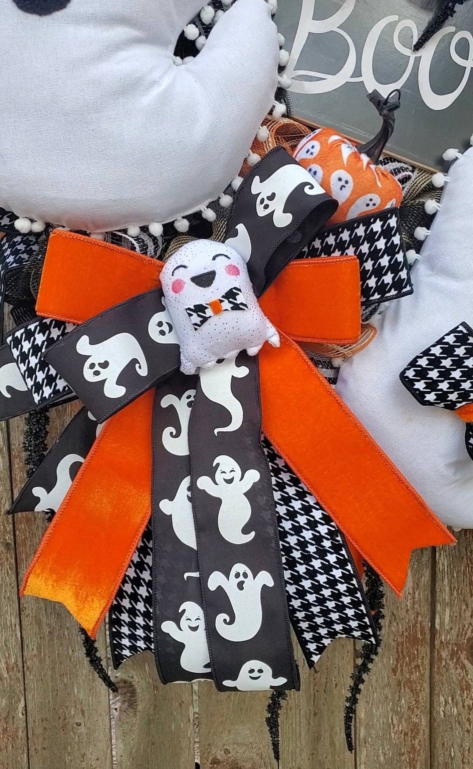 Halloween Wreath Ghost Wreath Spooky Wreath Halloween - Etsy