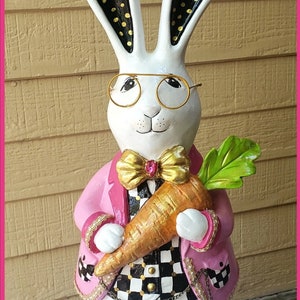 White Rabbit Figurine, Deluxe Dapper Rabbit, English Rabbit, White ...