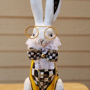 White Rabbit Figurine, Deluxe Dapper Rabbit, English Rabbit, White ...