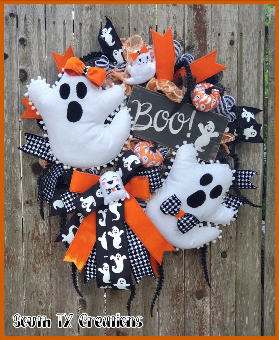 Halloween Wreath Ghost Wreath Spooky Wreath Halloween - Etsy