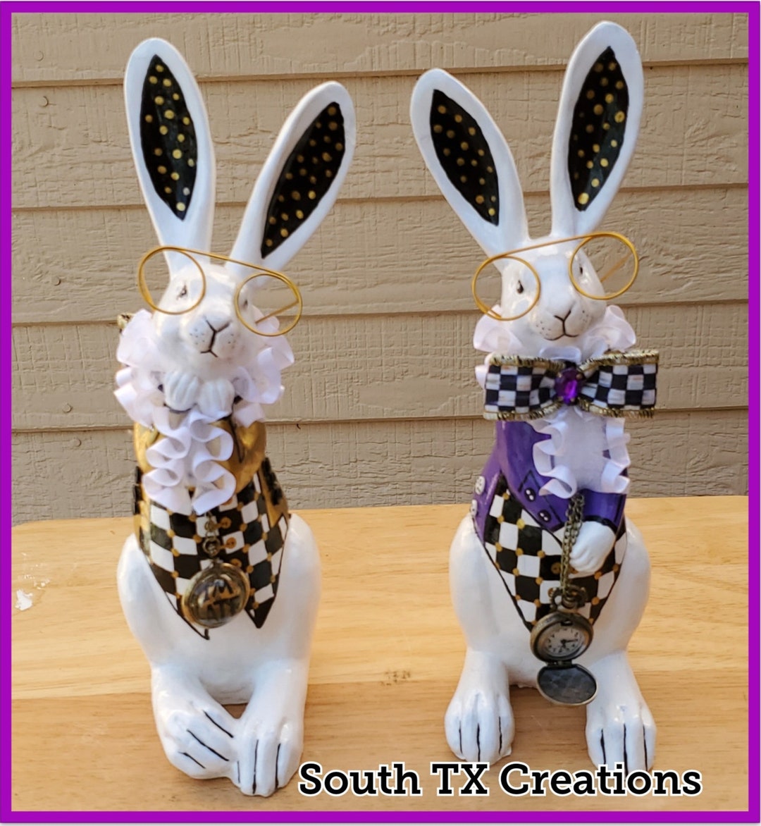 White Rabbit, Alice in Wonderland White Rabbit, Easter Rabbit,hand ...