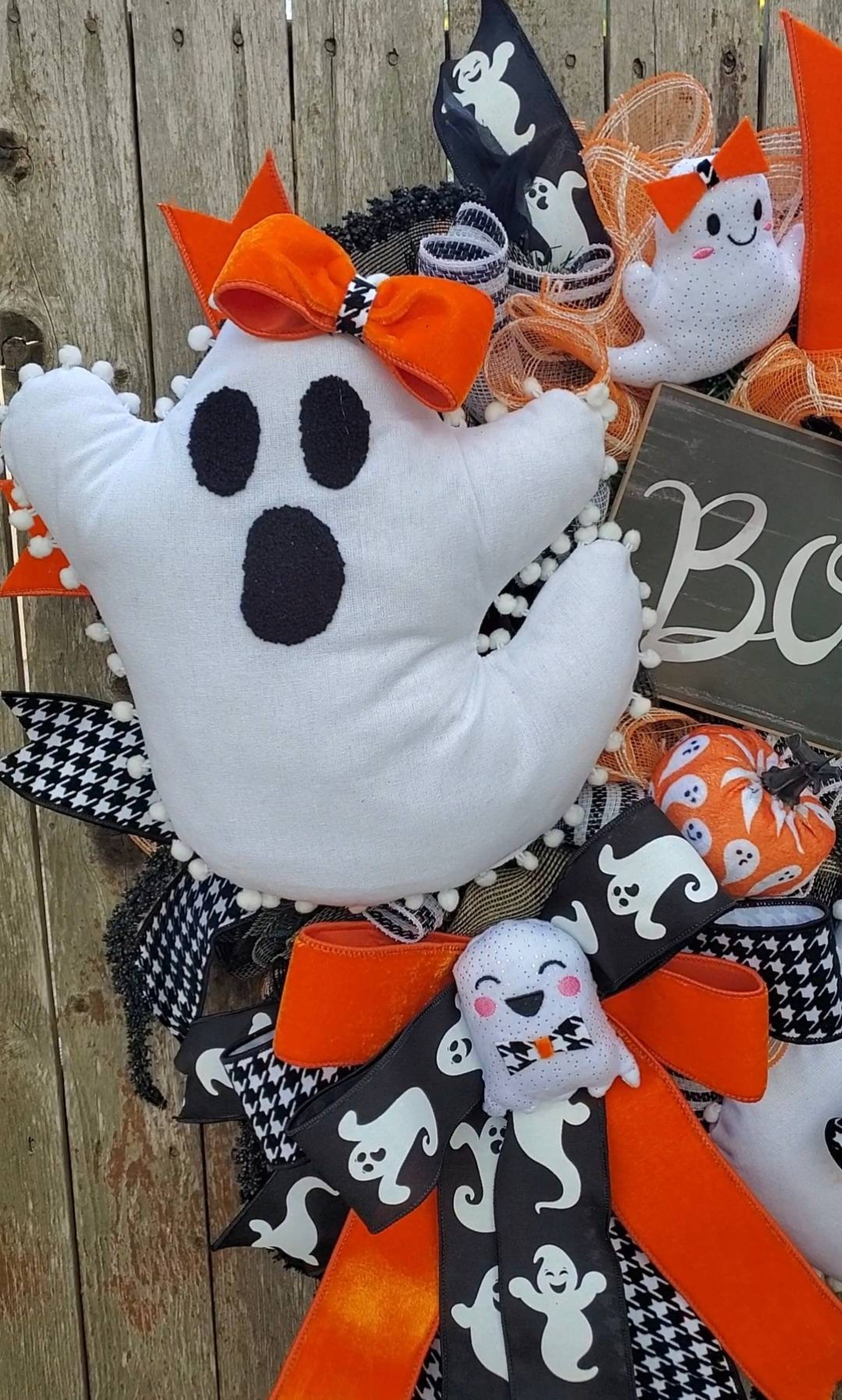 Halloween Wreath Ghost Wreath Spooky Wreath Halloween - Etsy