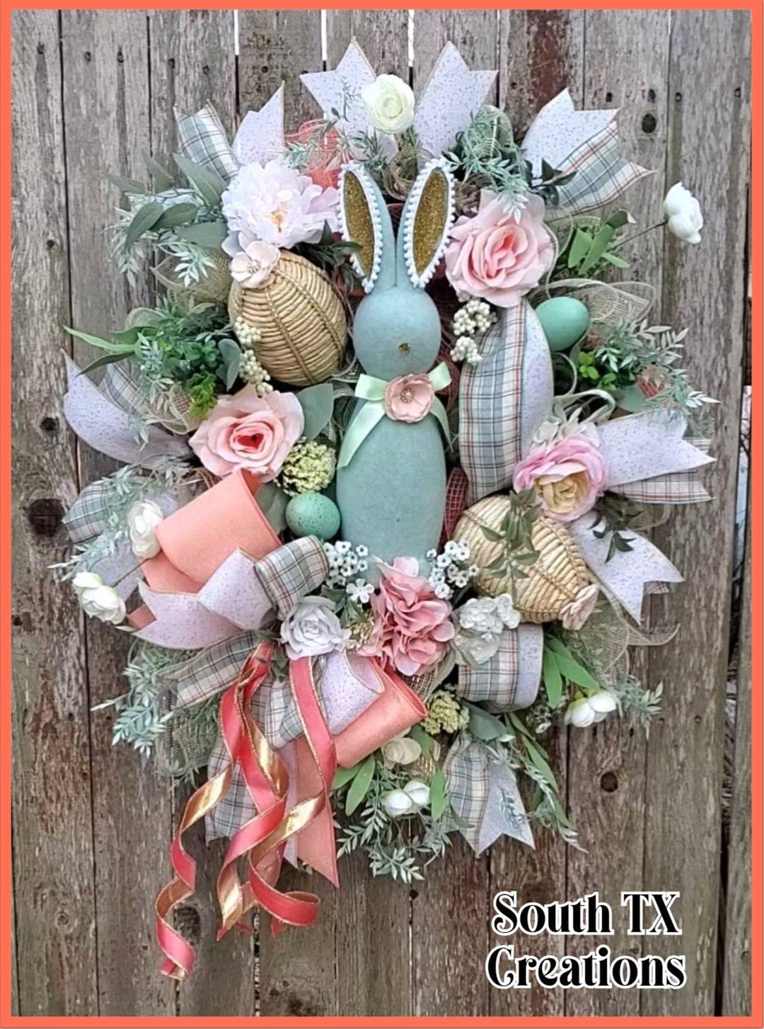 Bunny Boho Wreath, Easter Wreath, Easter Bunny, Boho Wreath, Glam Decor ...