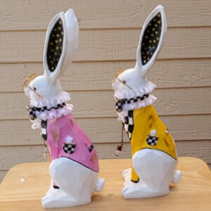 White Rabbit Figurine, Deluxe Dapper Rabbit, English Rabbit, White ...