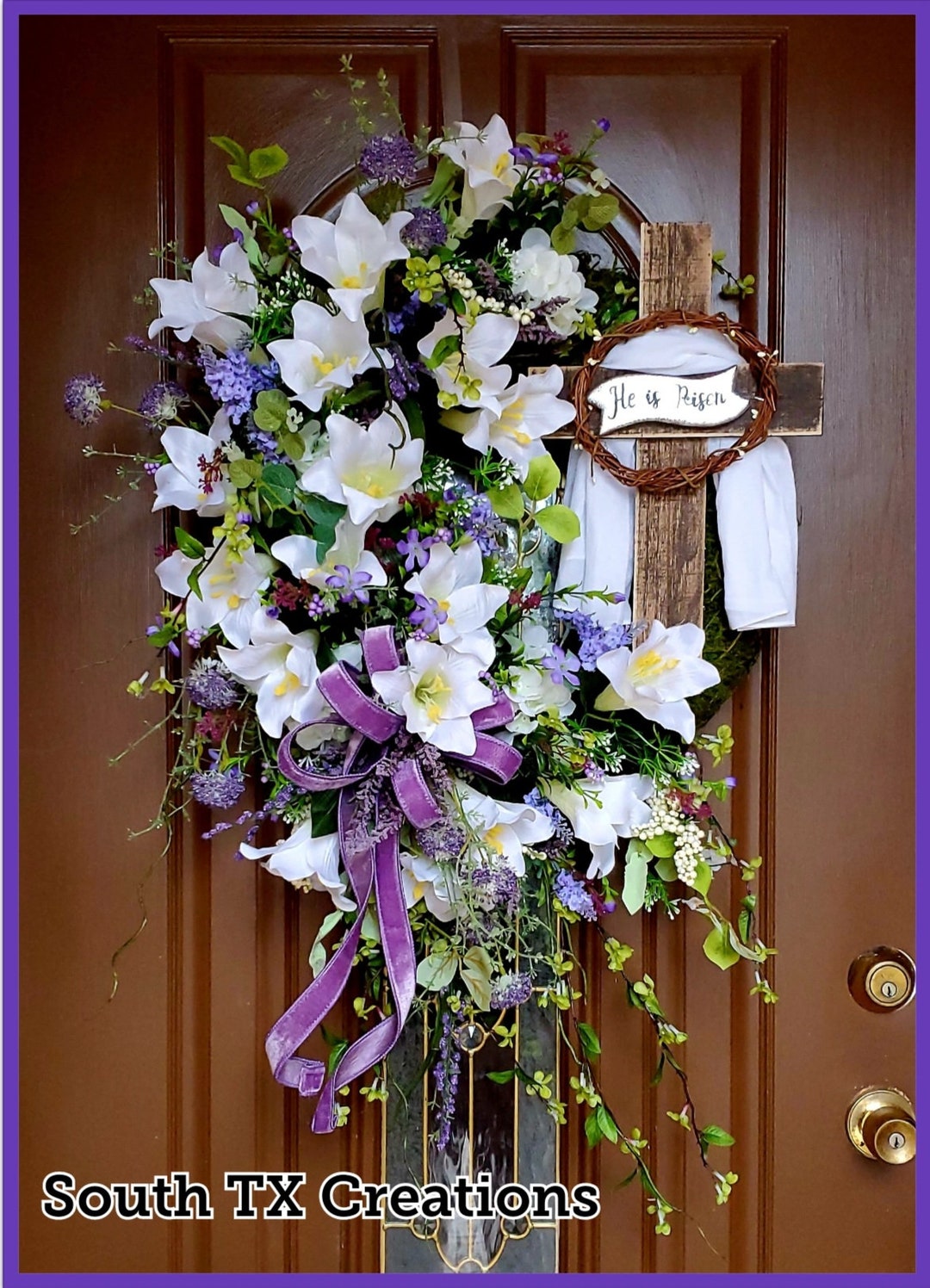 Easter Wreath, He is Risen Wreath, Spring Wreath, Religious Wreath ...