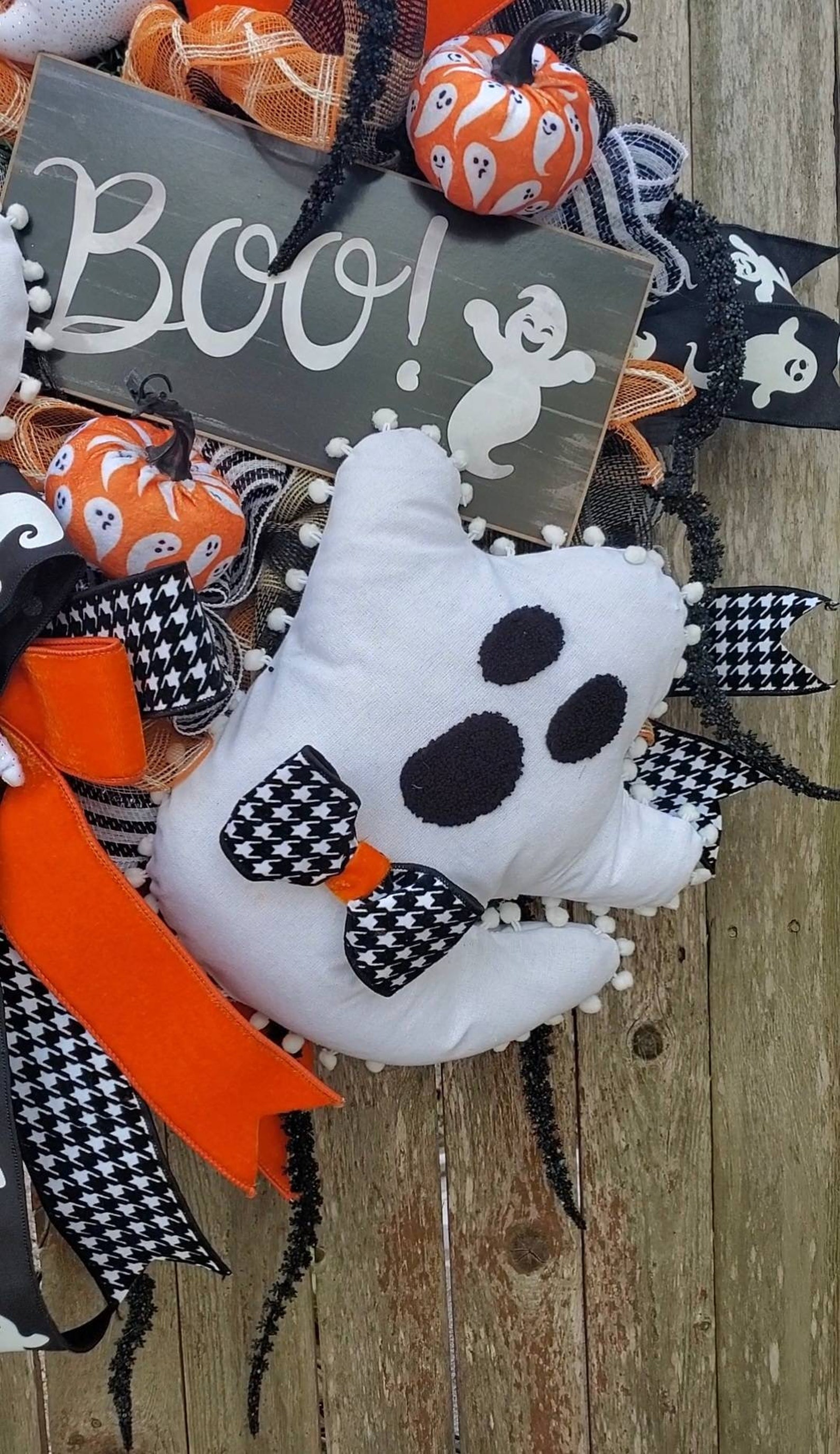 Halloween Wreath Ghost Wreath Spooky Wreath Halloween - Etsy