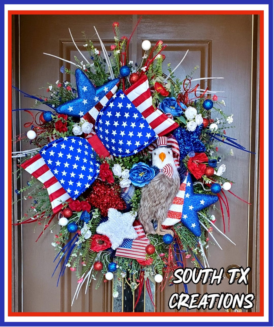 Patriotic Wreath,memorial Day Decor, Fourth of July Wreath, Patriotic ...