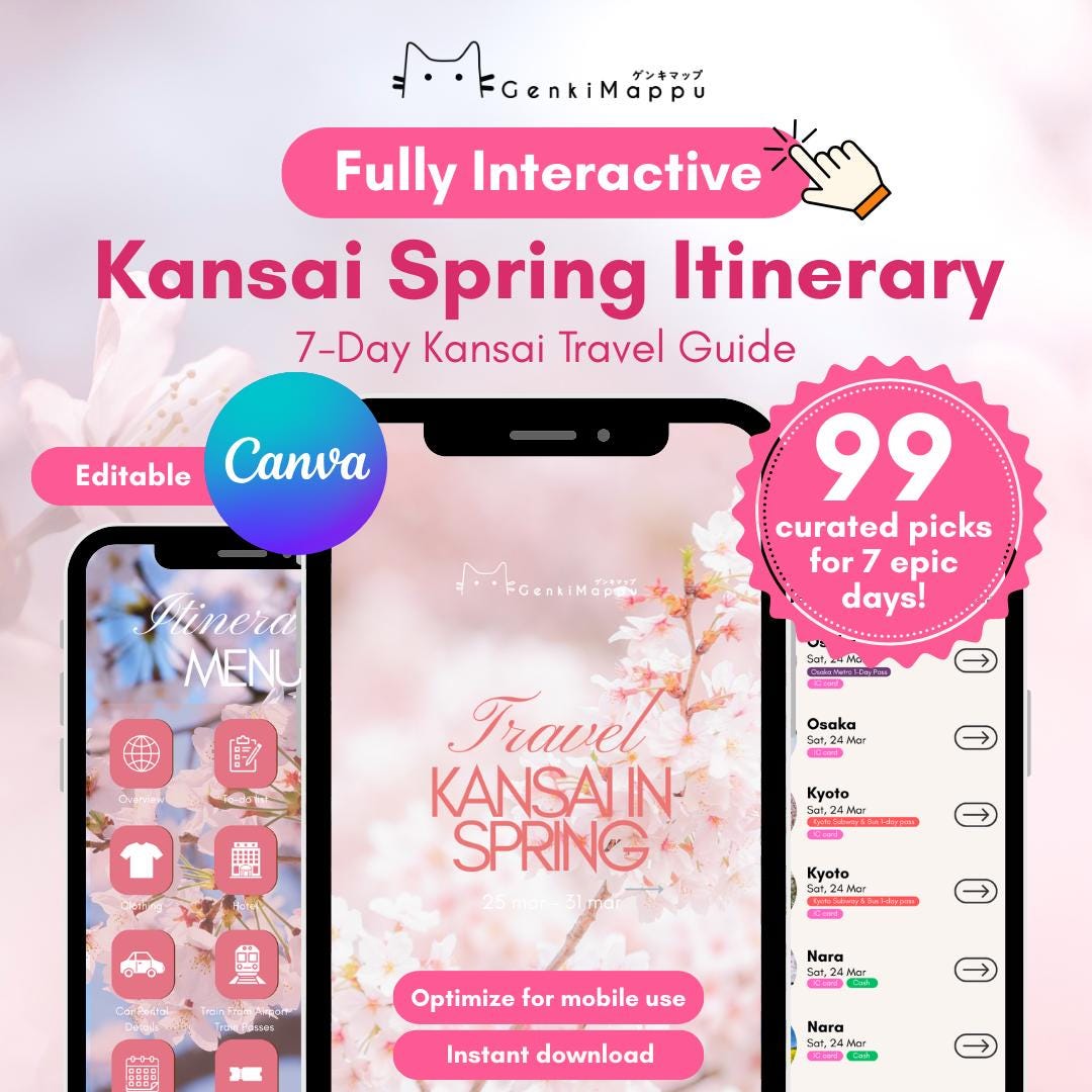 Kansai Spring Sakura Itinerary: 7-day Japan Travel Guide Osaka Kyoto ...