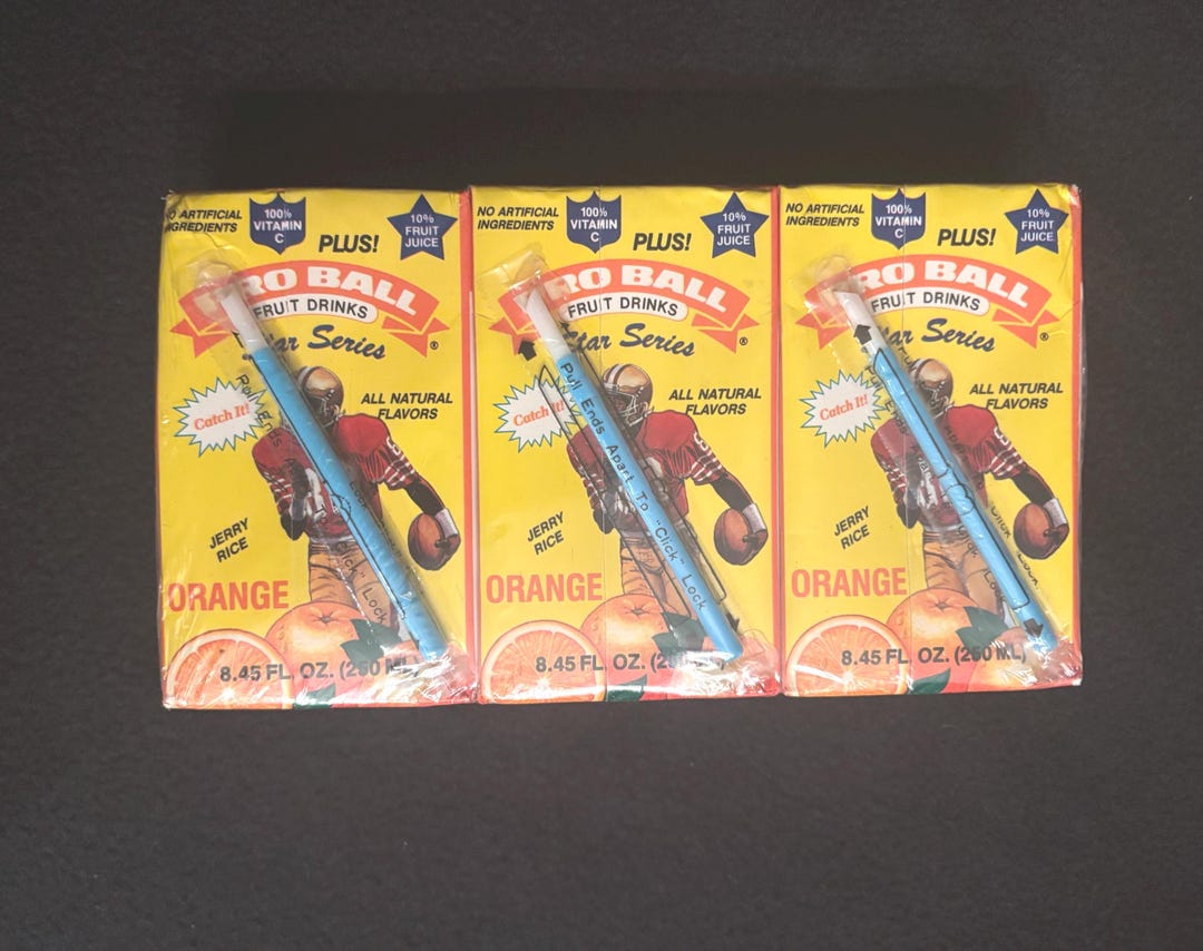 Jerry Rice Pro Ball Sports Drinks Juice Box Factory Sealed Set of 3 ...