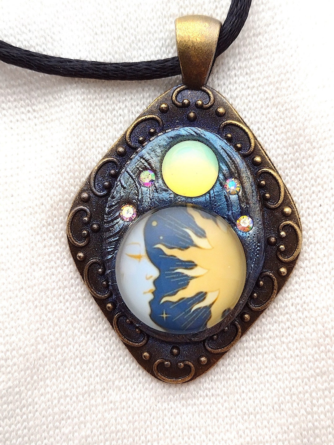 Celestial, Sun, Moon, Mystic, Gypsy, Pendant, PA-635 - Etsy