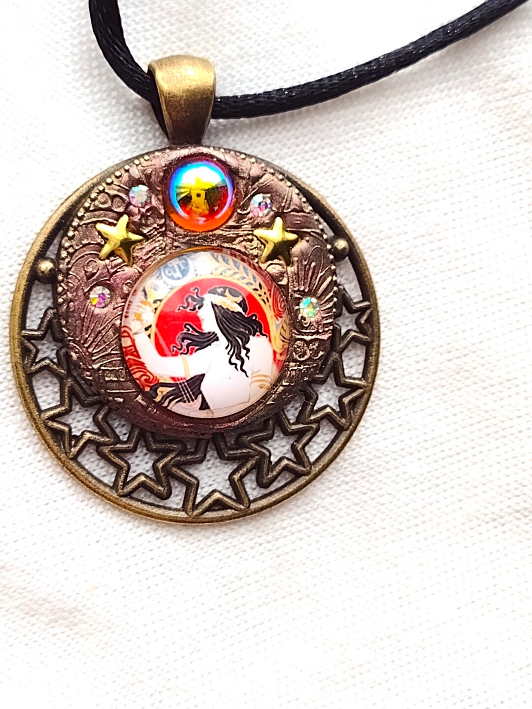 Gypsy, Goddess, Celestial, Exotic, Art Nouveau, Pendant, PA-480 - Etsy
