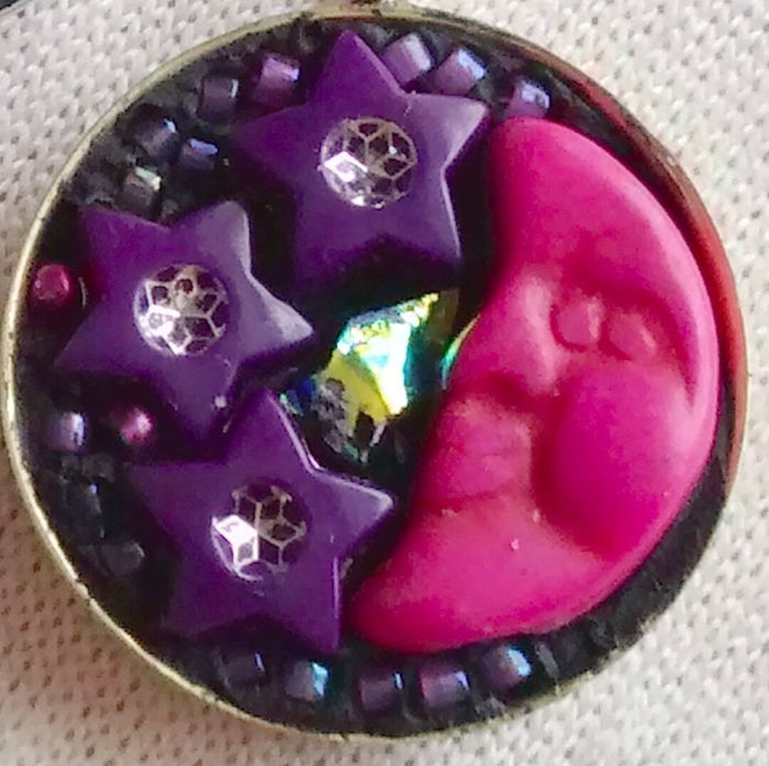 Stars, Moon, Celestial, Gypsy, Mystical, Mosaic Pendant. PA-2 - Etsy