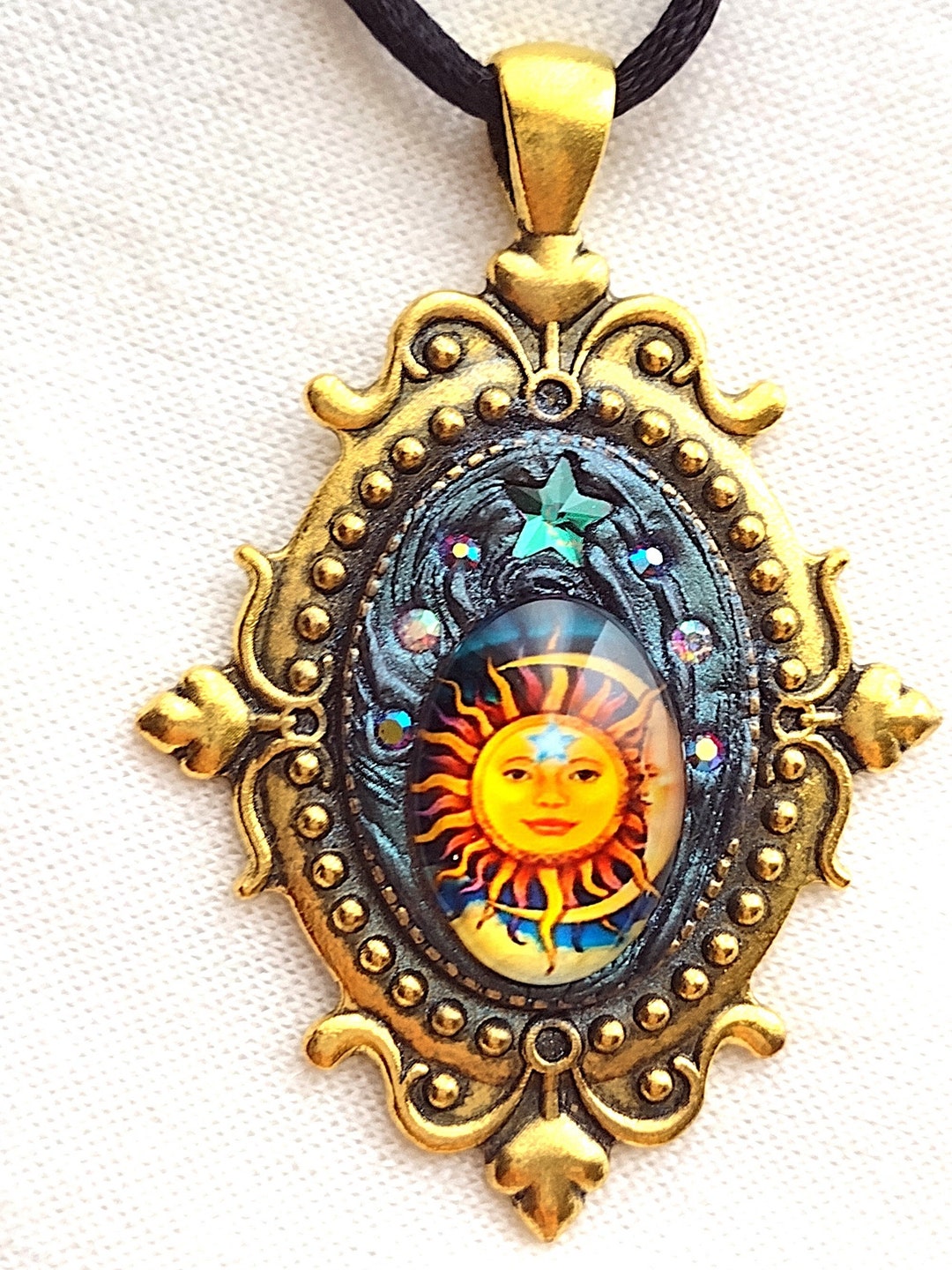 Celestial, Sun, Moon, Gypsy, Mystic, Amulet, Pendant, PA-517 - Etsy