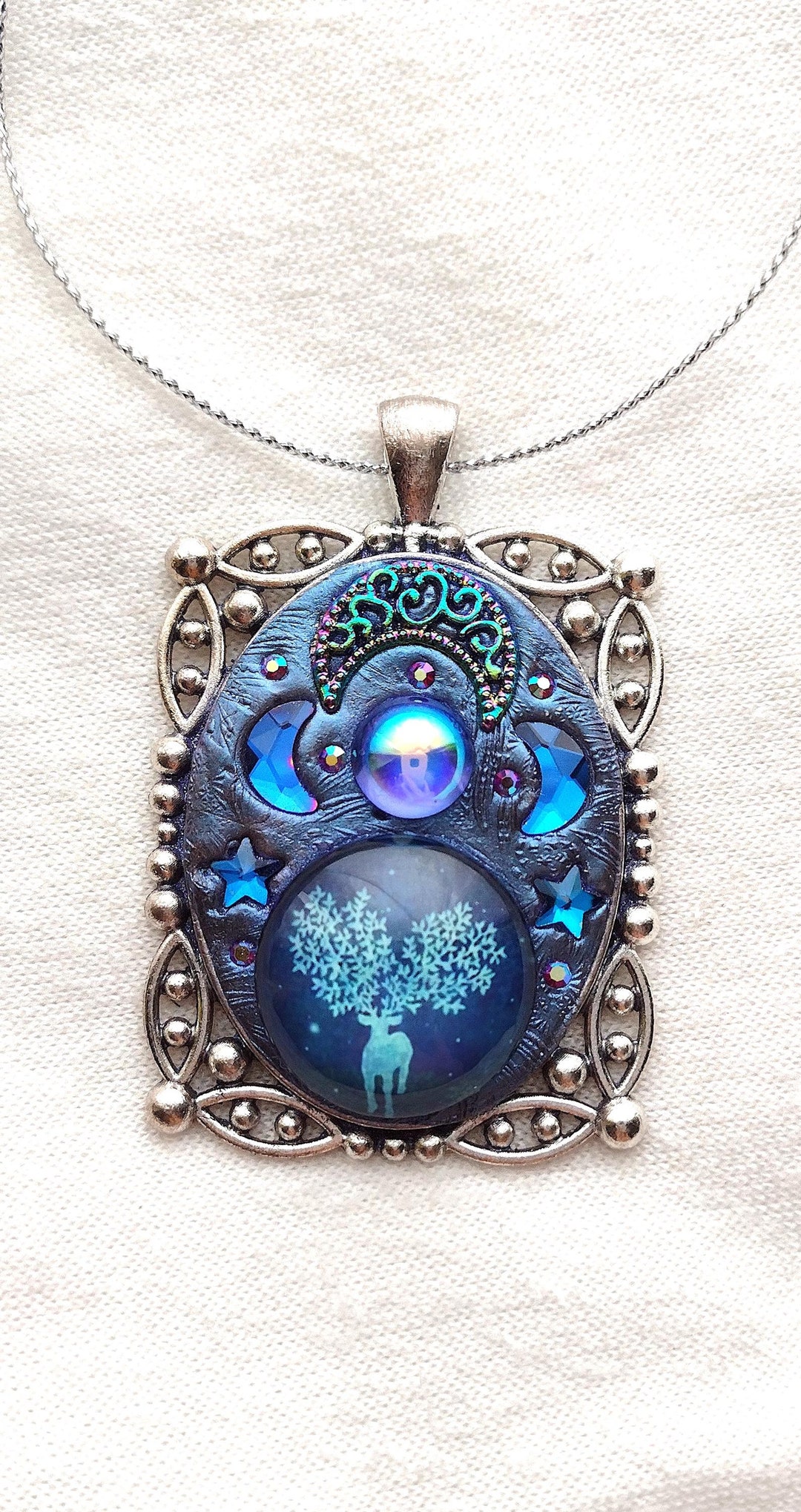 Solstice, Mystical, Deer, Celestial, Forest Spirit, Amulet, Ornament ...