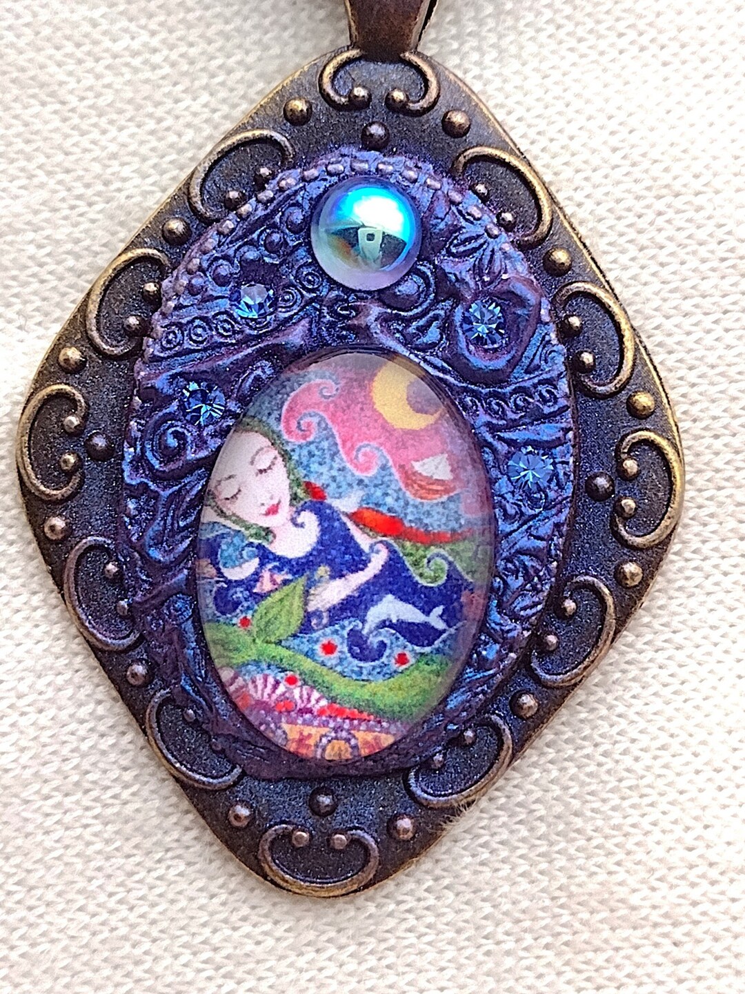 Celestial, Mysterious, Sleeping Lady, Gypsy, Pendant, PA-435 - Etsy