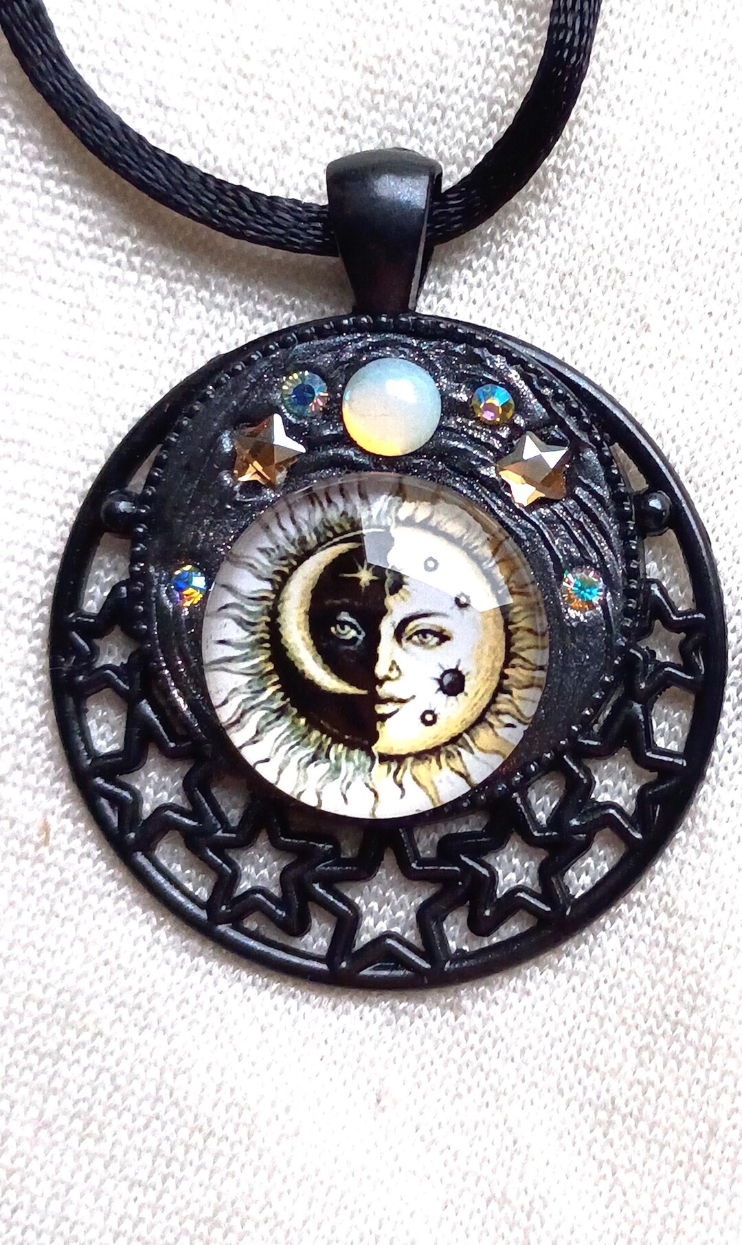 Celestial, Sun, Moon, Stars, Gypsy, Pendant, PA-697 - Etsy