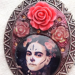 Sugar Skull, Frida Kahlo, Day of the Dead, Halloween, Amulet, Pendant ...