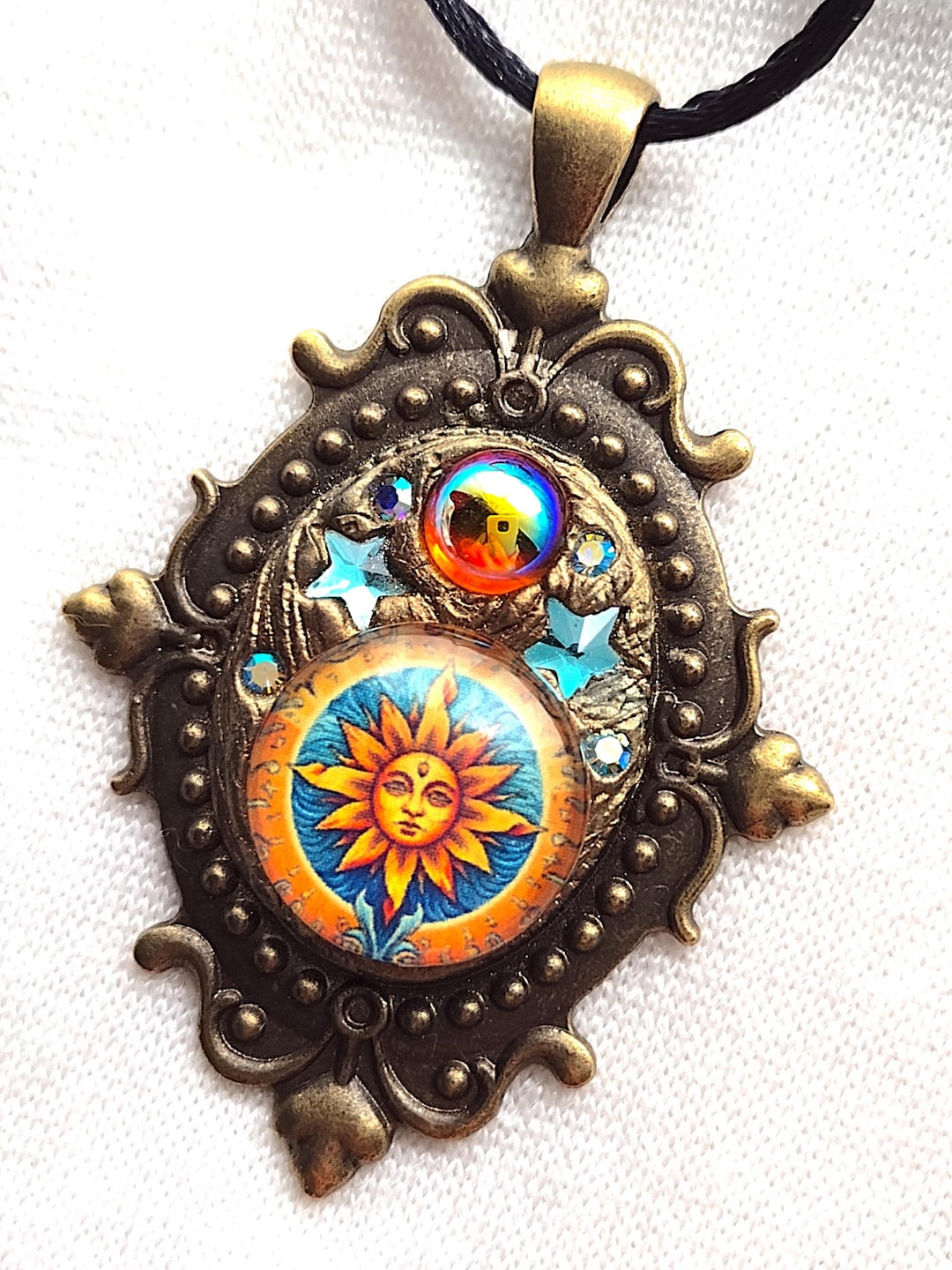 Celestial, Sun, Stars, Mystical Amulet, PA-648 - Etsy