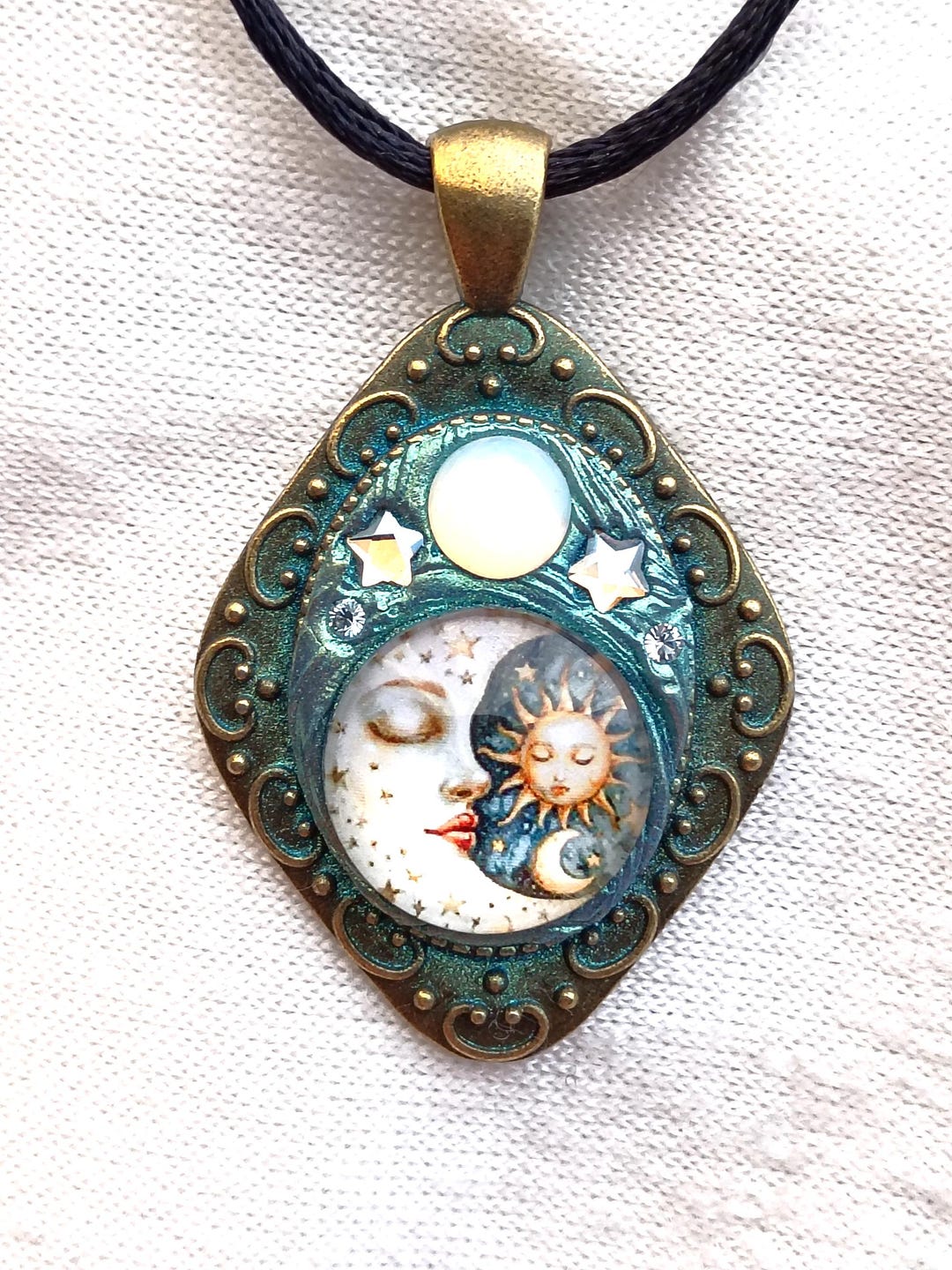 Celestial, Moon, Sun, Stars, Gypsy, Pendant, PA-708 - Etsy