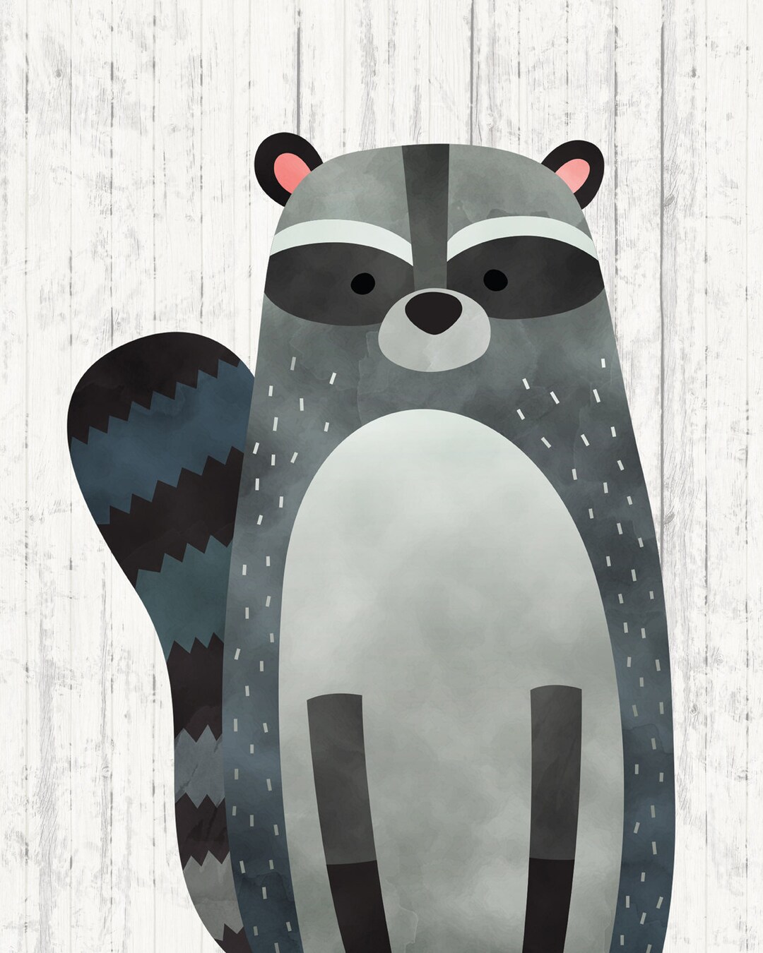 Woodland Creatures Wall Art - Raccoon Print - Woodland Creatures - Wild ...