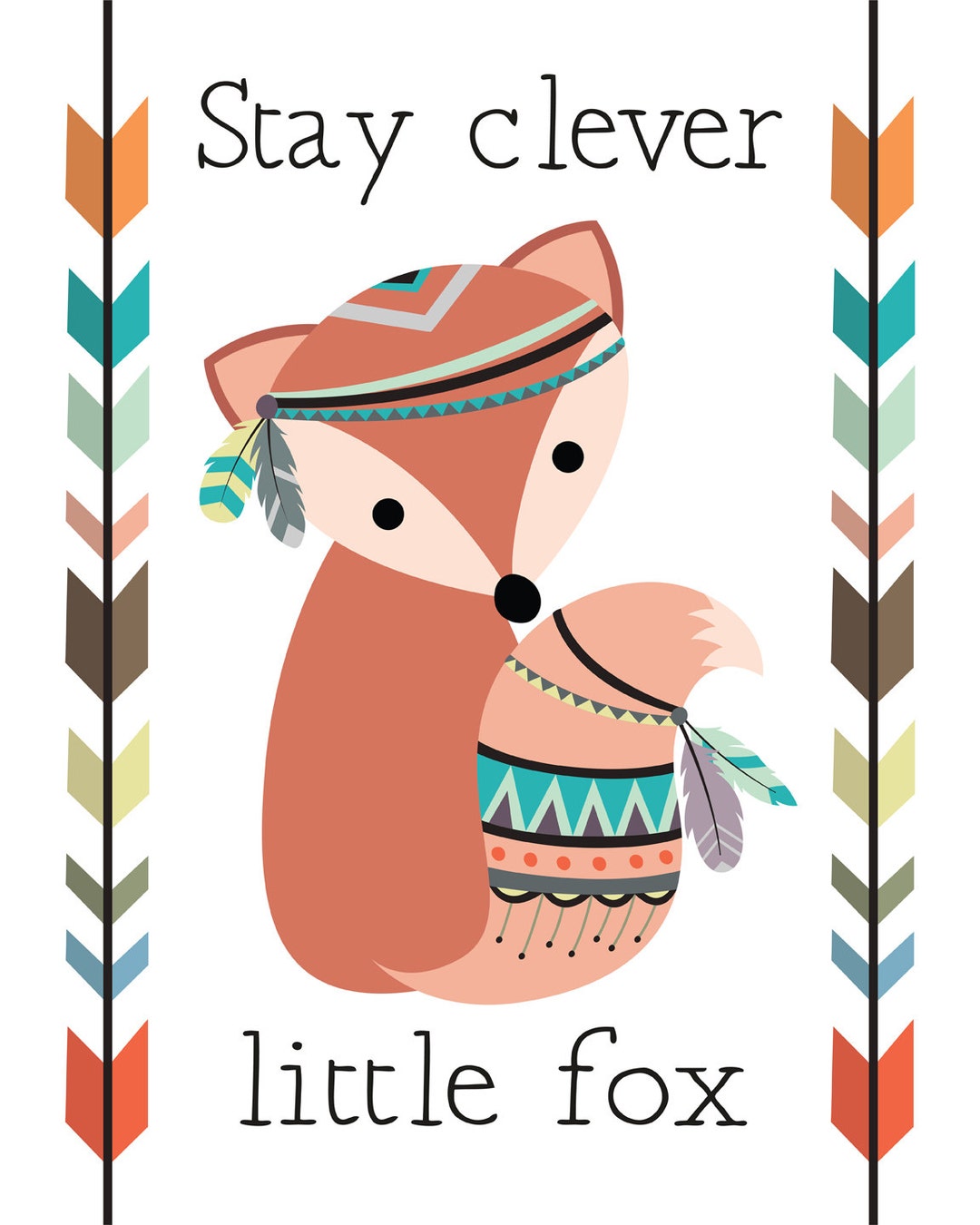 Stay Clever Little Fox - Fox Nursery Decor - Fox Nursery Print ...