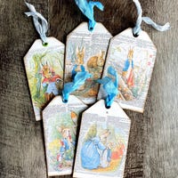 Editable Peter Rabbit Baby Shower Favor Tags, Blue Bunny Baby Shower ...