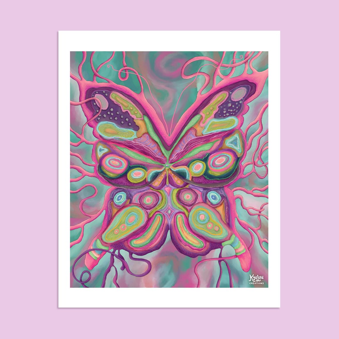 Enchanting Flutter - Whimsical Butterfly Matte Poster Art - Colorful ...