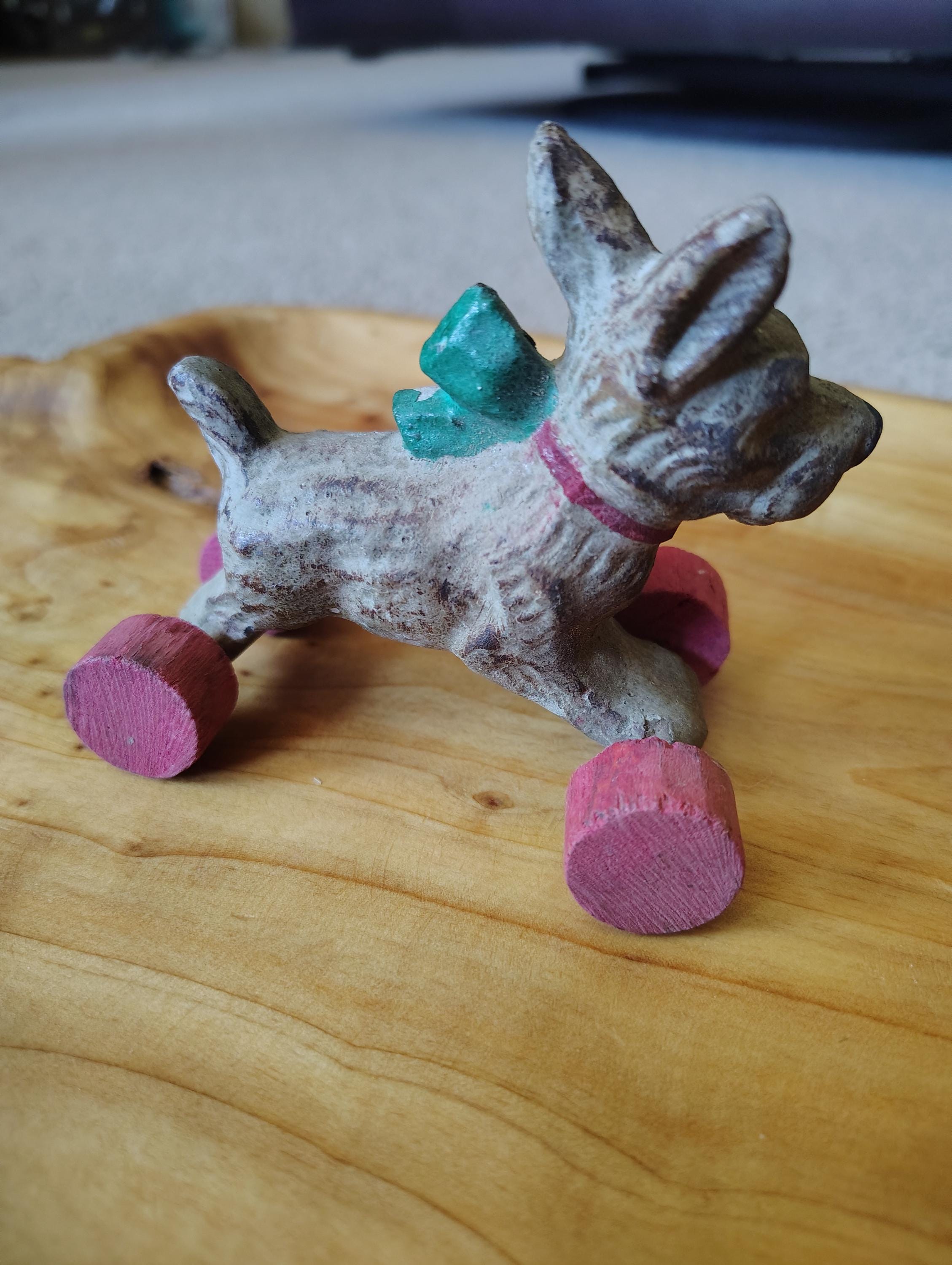 Antique 1940s Kids Toy Dog With Wooden Wheels Very Rare Hard Find - Etsy