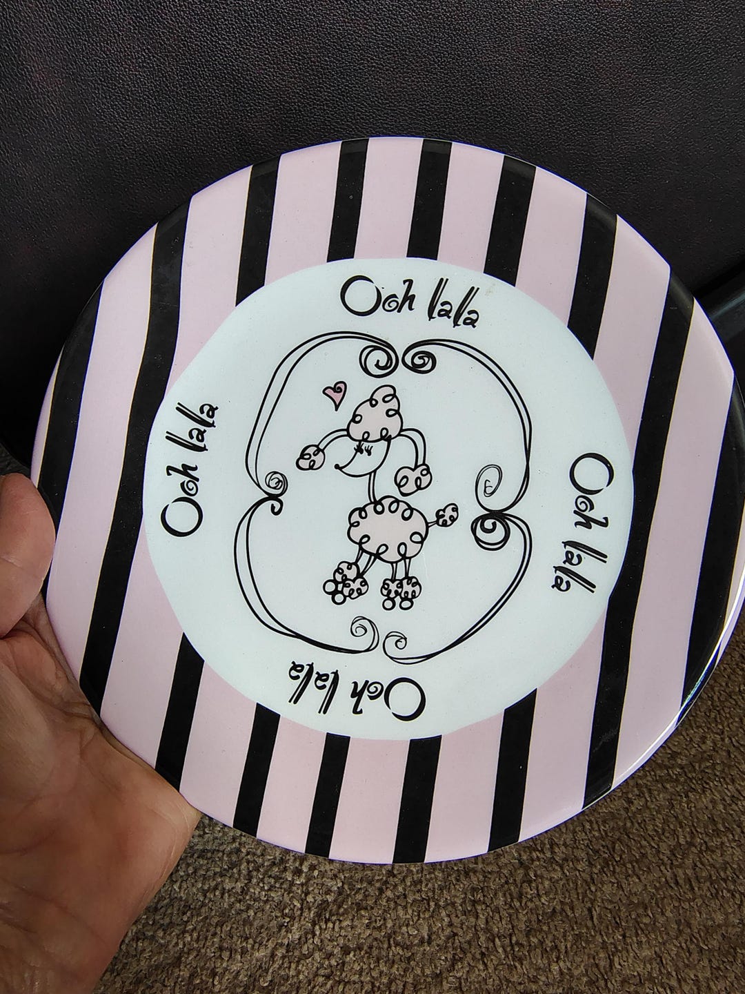 Ooh Lala Vintage Poodle Plate - Etsy