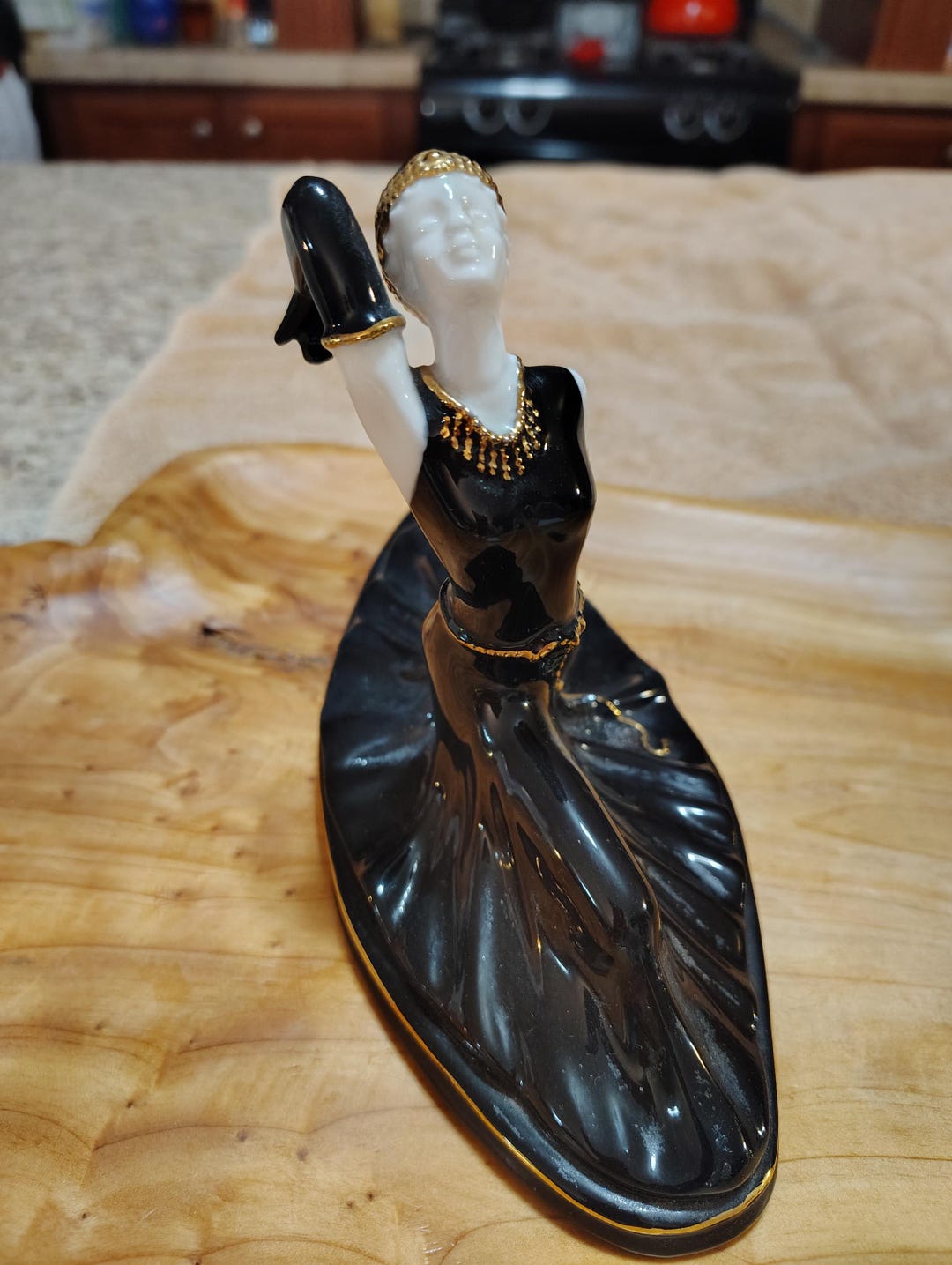 Porcelain Art Deco Flapper Lady Black and White Beautiful Rare Piece - Etsy