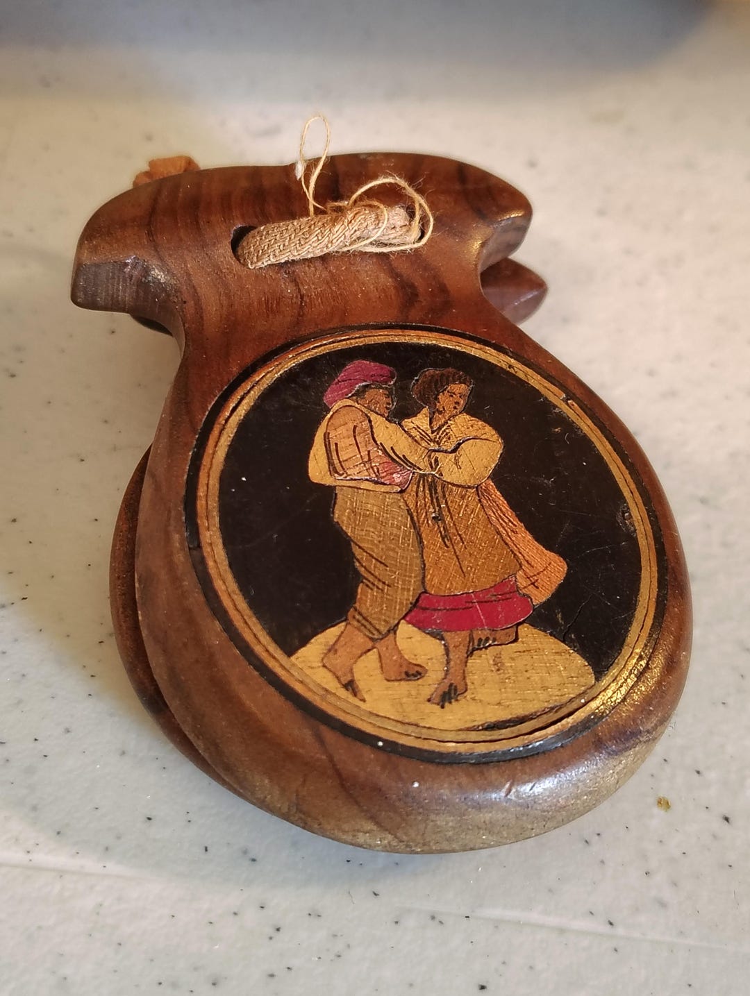 Vintage Spanish Carved Wood Castanet: Signed Ricordo, Folk Art Decor - Etsy