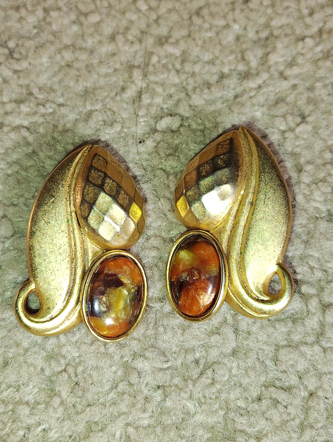 Vintage Clip-on Signed Kate Hines Gold Tone Earrings - Etsy