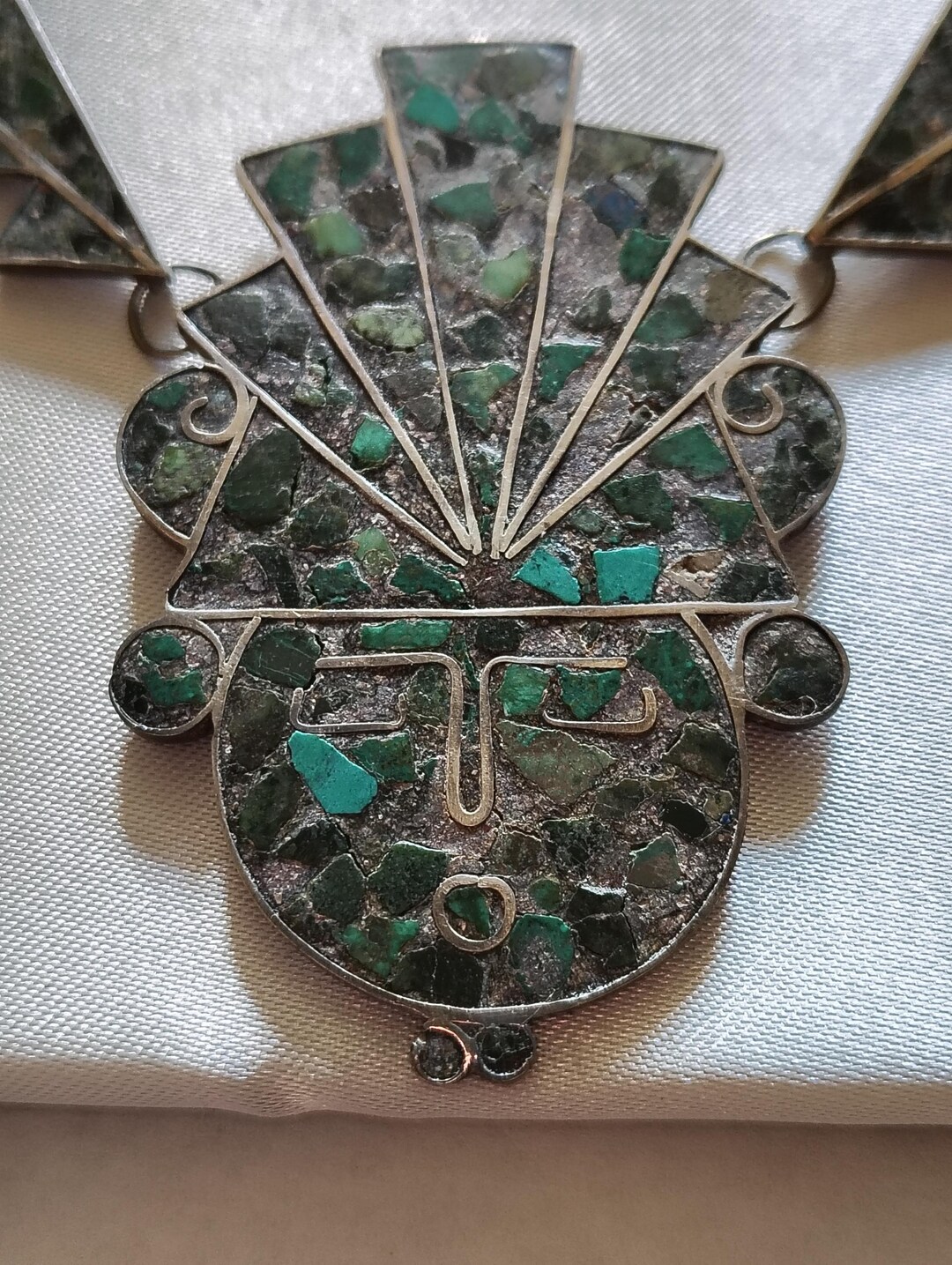 Vintage Taxco 925 Sterling Silver, Stone Inlay, Crush Necklace ...