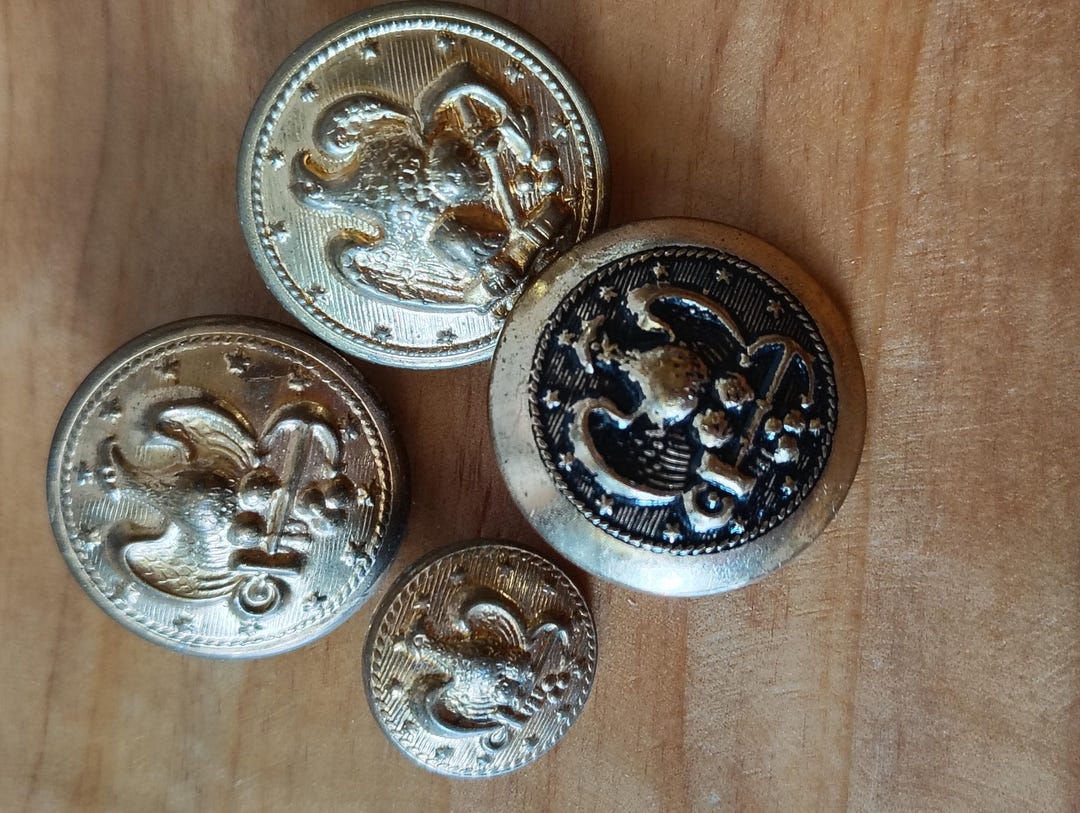 Rare Vintage Metal Military Buttons Four Different Styles - Etsy
