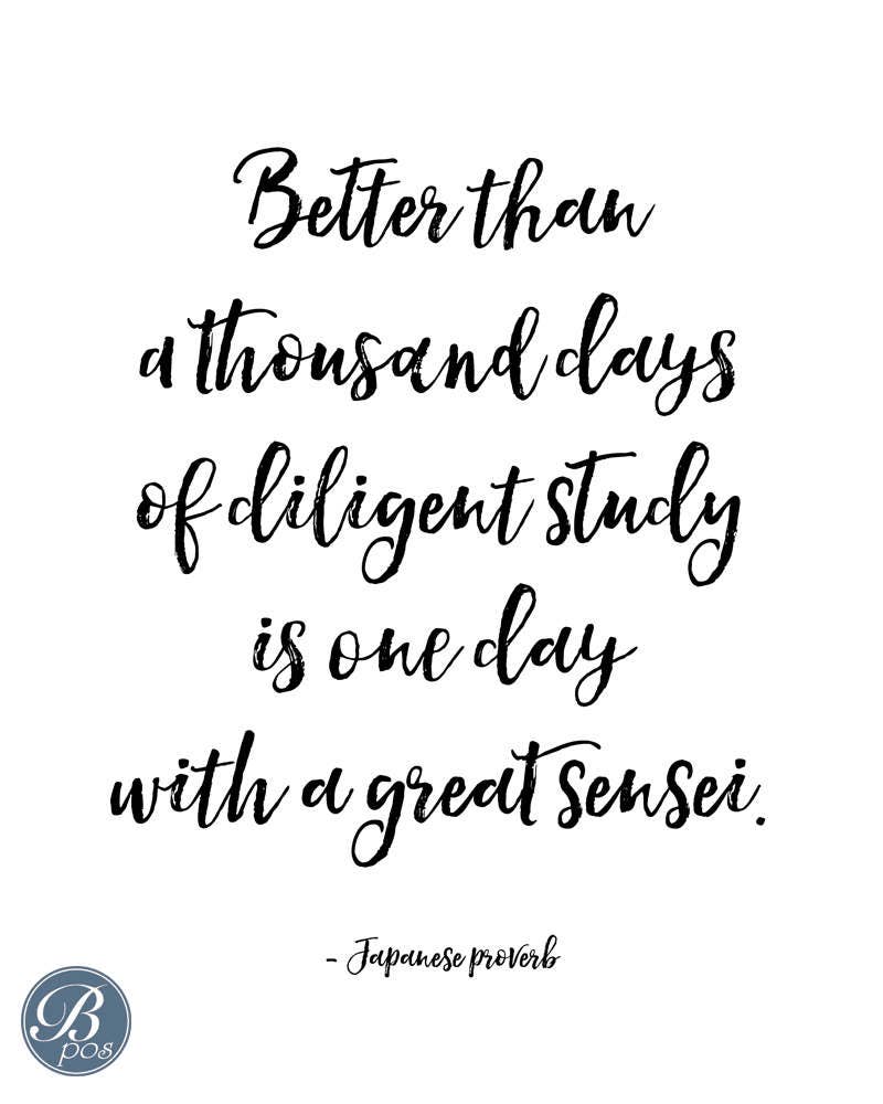 Sensei Gift, Art Print, Karate Teacher Gift, Japanese Proverb ...