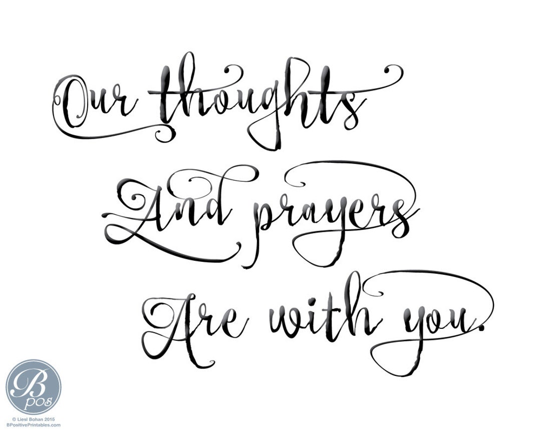Our Thoughts and Prayers, Card, Encouragement, Sympathy, Digital ...