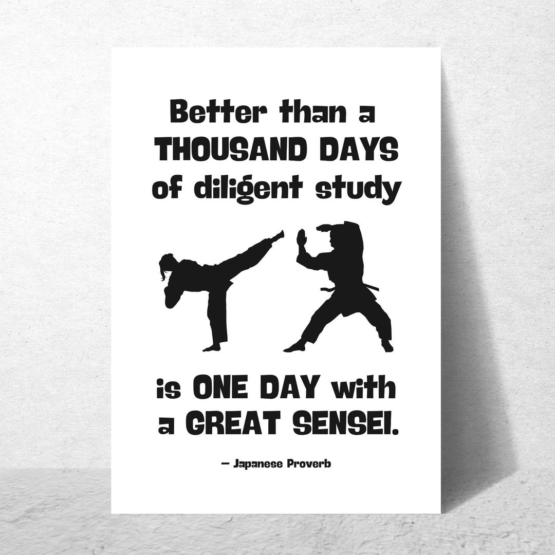 Great Sensei Karate Poster, Martial Arts Dojo Wall Decor, Japanese ...